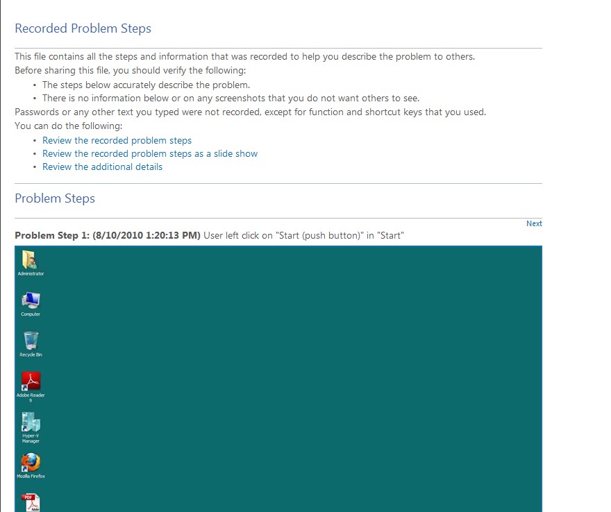 Using Windows Problem Steps Recorder | Showing My Geek